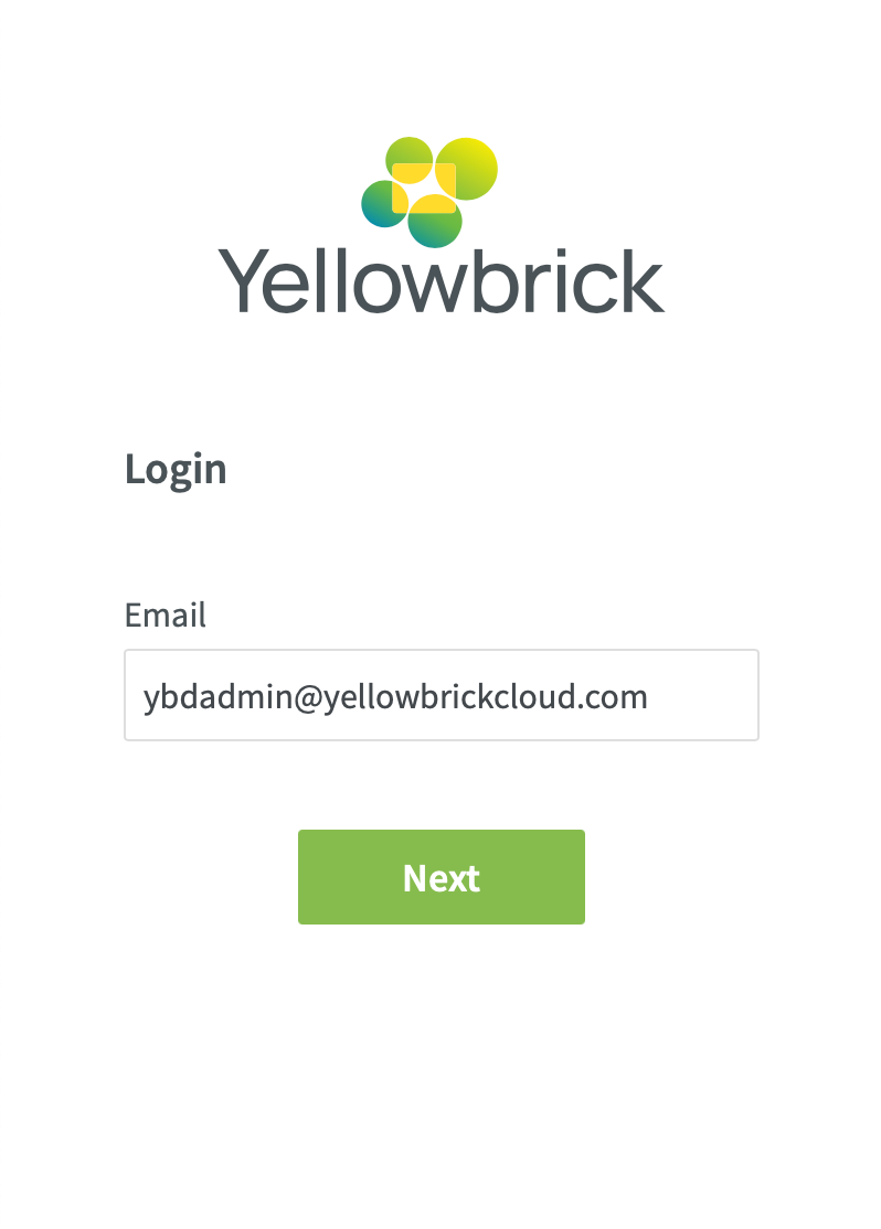 Initial Login and Password Reset | Yellowbrick Data