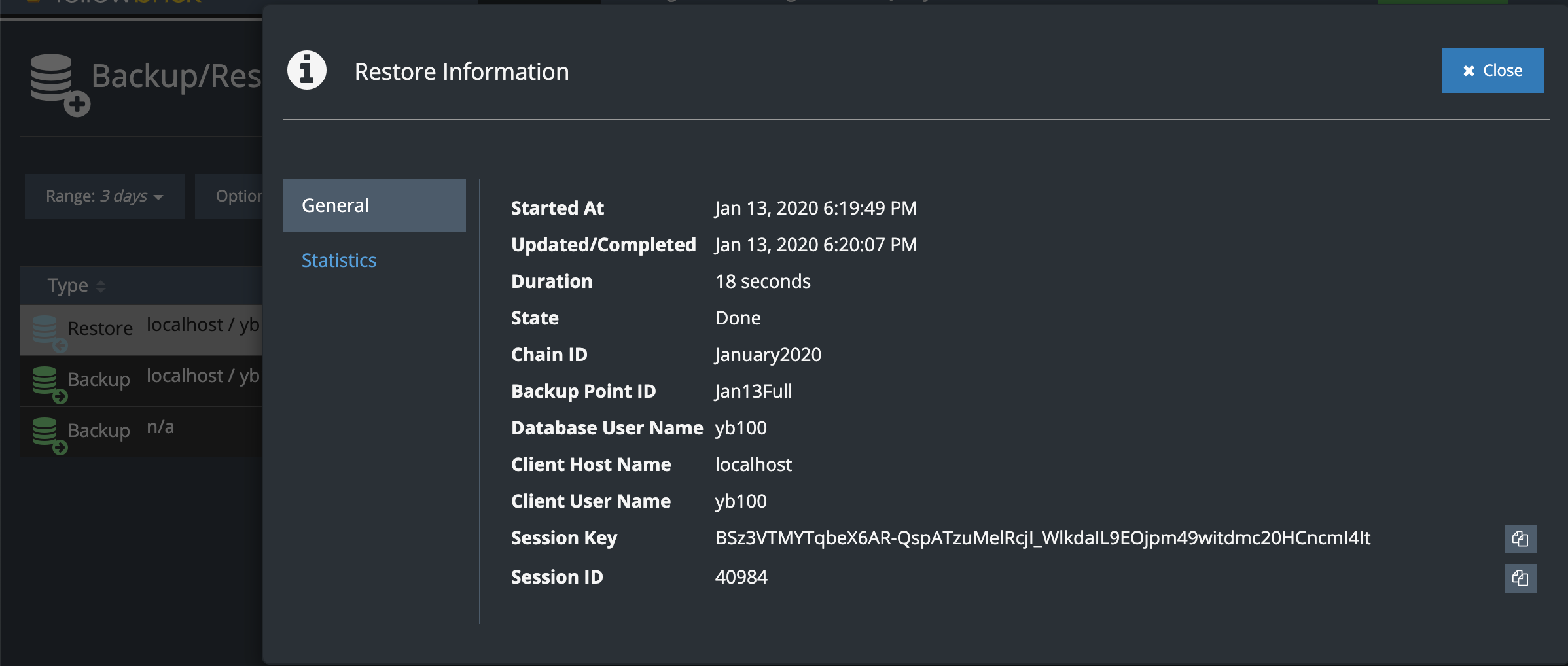 Monitoring Backup and Restore with SMC | Yellowbrick Data